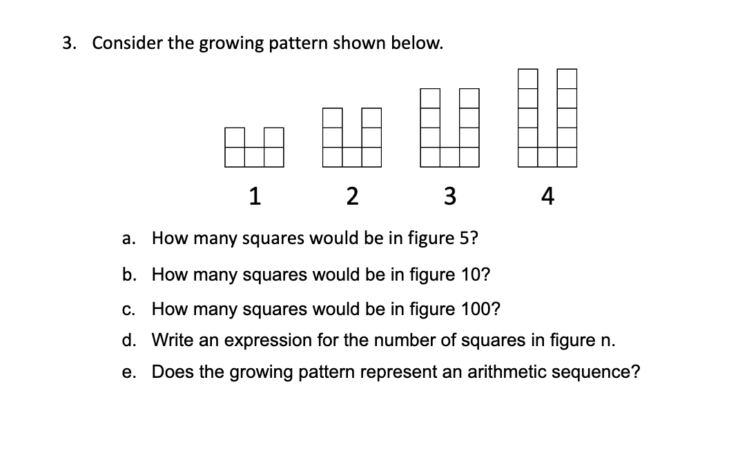Solved Consider the growing pattern shown below.a. ﻿How many | Chegg.com