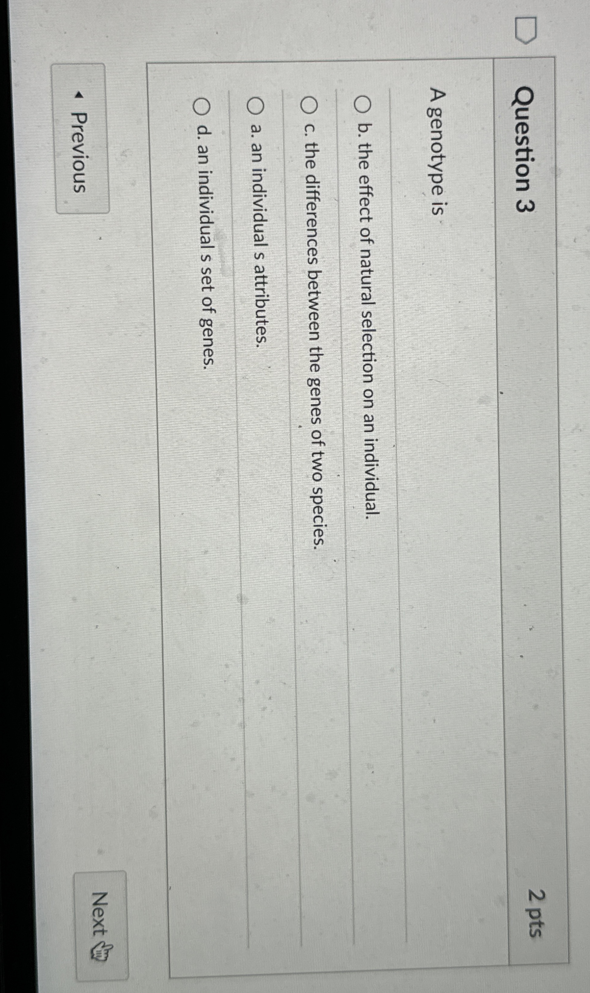 Solved Question 32 ﻿ptsA genotype isb. ﻿the effect of | Chegg.com