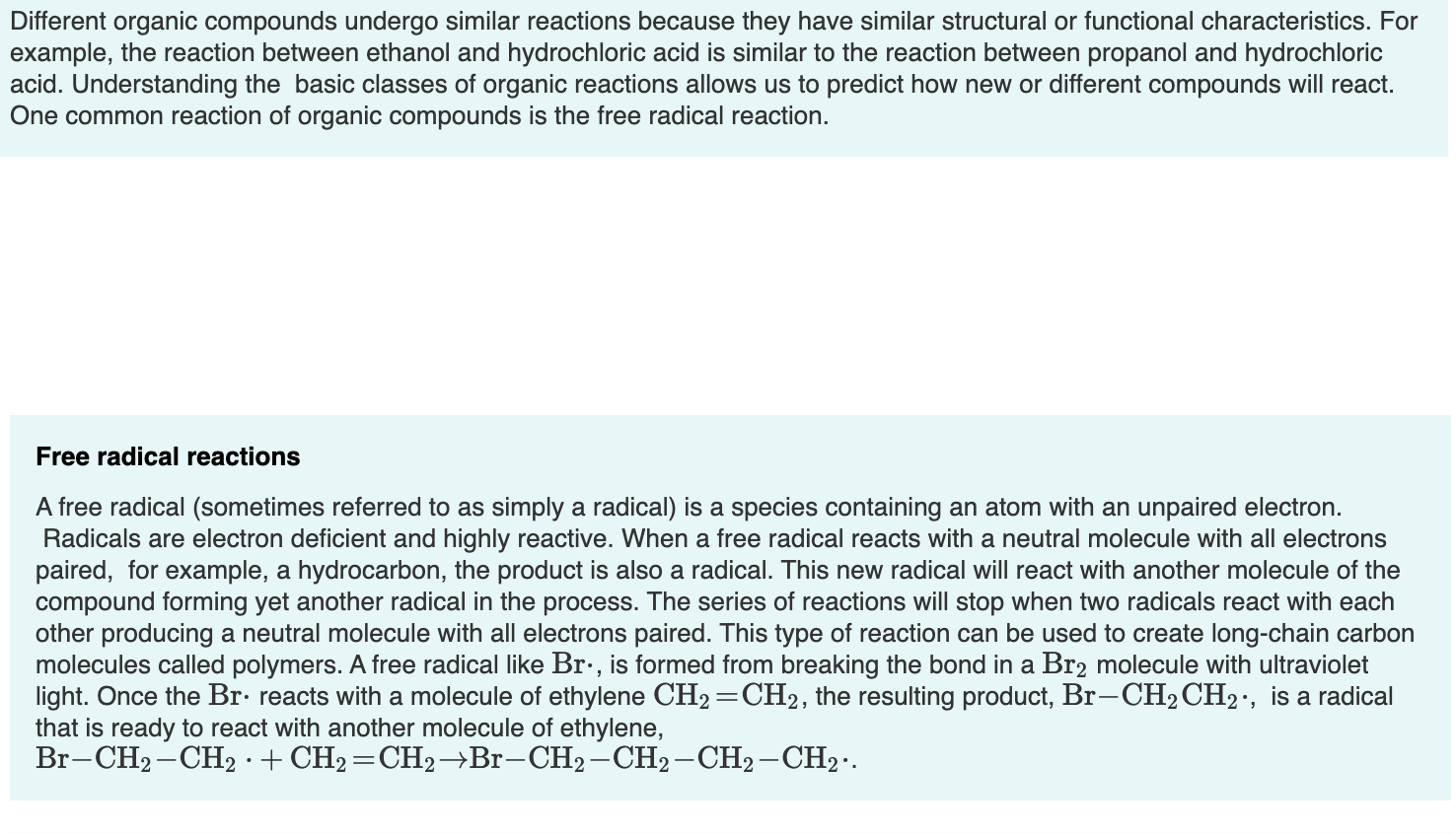 Solved Different organic compounds undergo similar reactions | Chegg.com