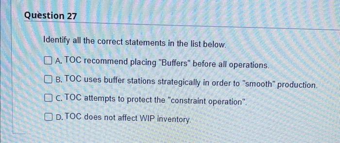 Solved Identify all the correct statements in the list | Chegg.com