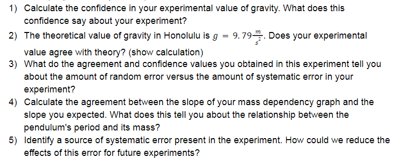 Calculate the confidence in your experimental value | Chegg.com