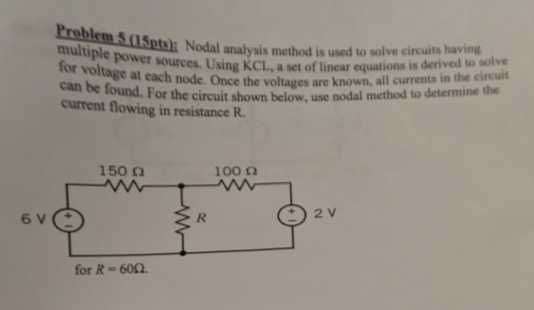 Solved Problem 5 (15pts): Nodal analysis method is used to | Chegg.com