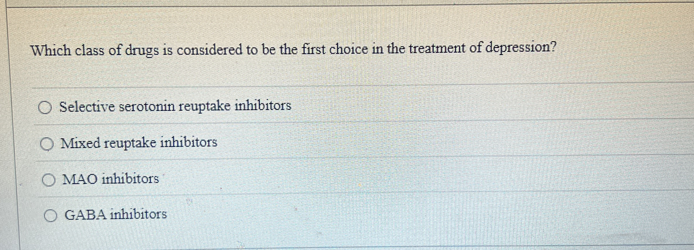 Solved Which class of drugs is considered to be the first | Chegg.com