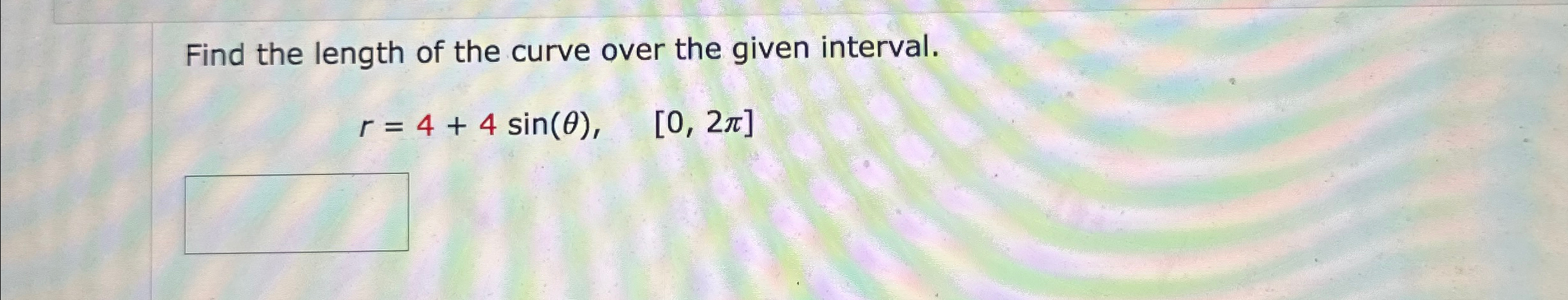 Solved Find the length of the curve over the given | Chegg.com