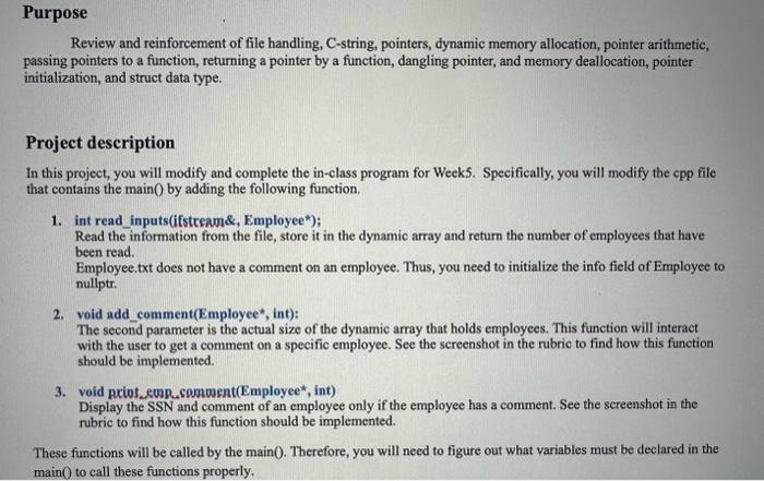 Solved Review and reinforcement of file handling, C-string, | Chegg.com