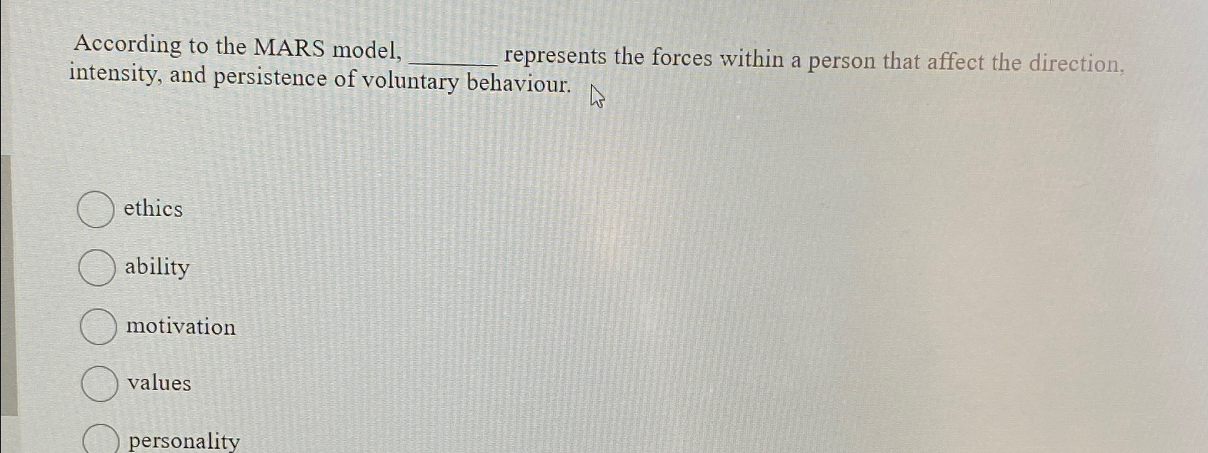 Solved According to the MARS model, represents the forces | Chegg.com
