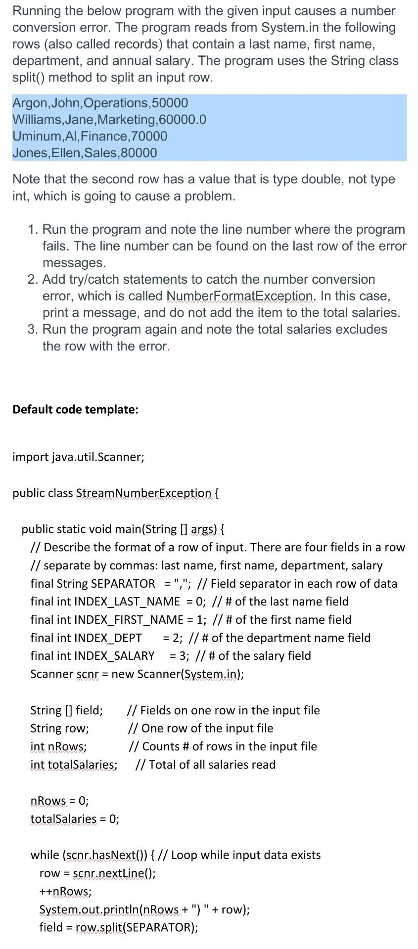 Solved Running the below program with the given input causes | Chegg.com