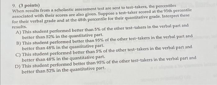 Solved 9. (3 points) When results from a scholastic | Chegg.com