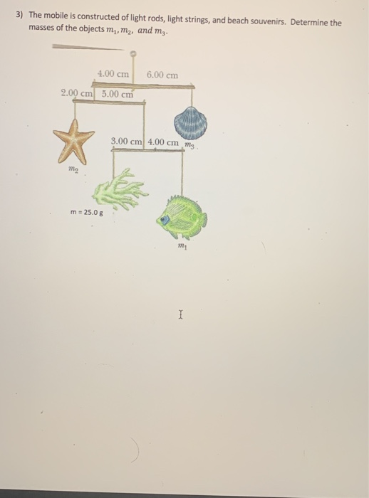 Solved 3) The mobile is constructed of light rods, light | Chegg.com