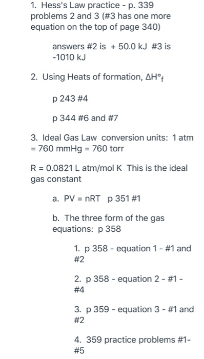 1. Hess's Law practice - p. 339 problems 2 and 3 (#3 | Chegg.com