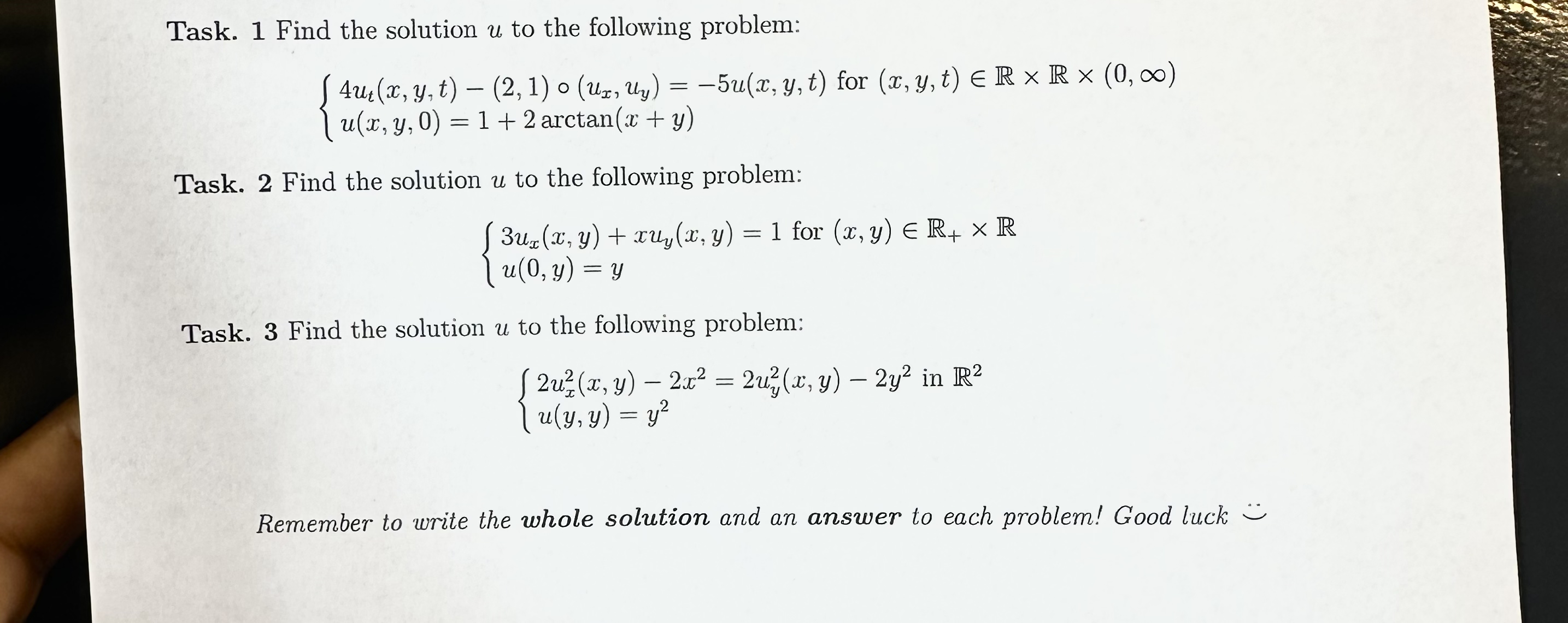 Solved Task. 1 ﻿Find the solution u ﻿to the following | Chegg.com