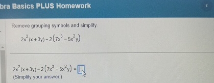Solved bra Basics PLUS HomeworkRemove grouping symbols and | Chegg.com