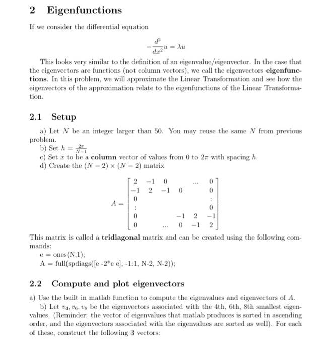 Solved Eigenfunctions If we consider the differential | Chegg.com