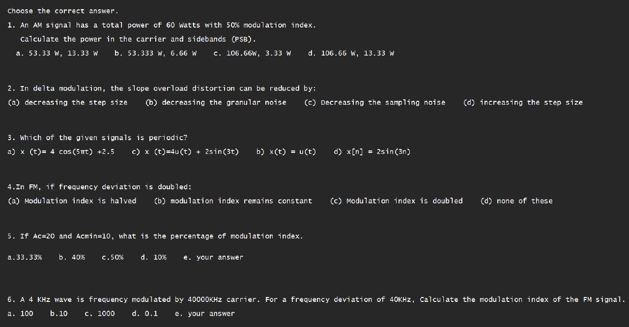 Choose The Correct Answer Principles Of
