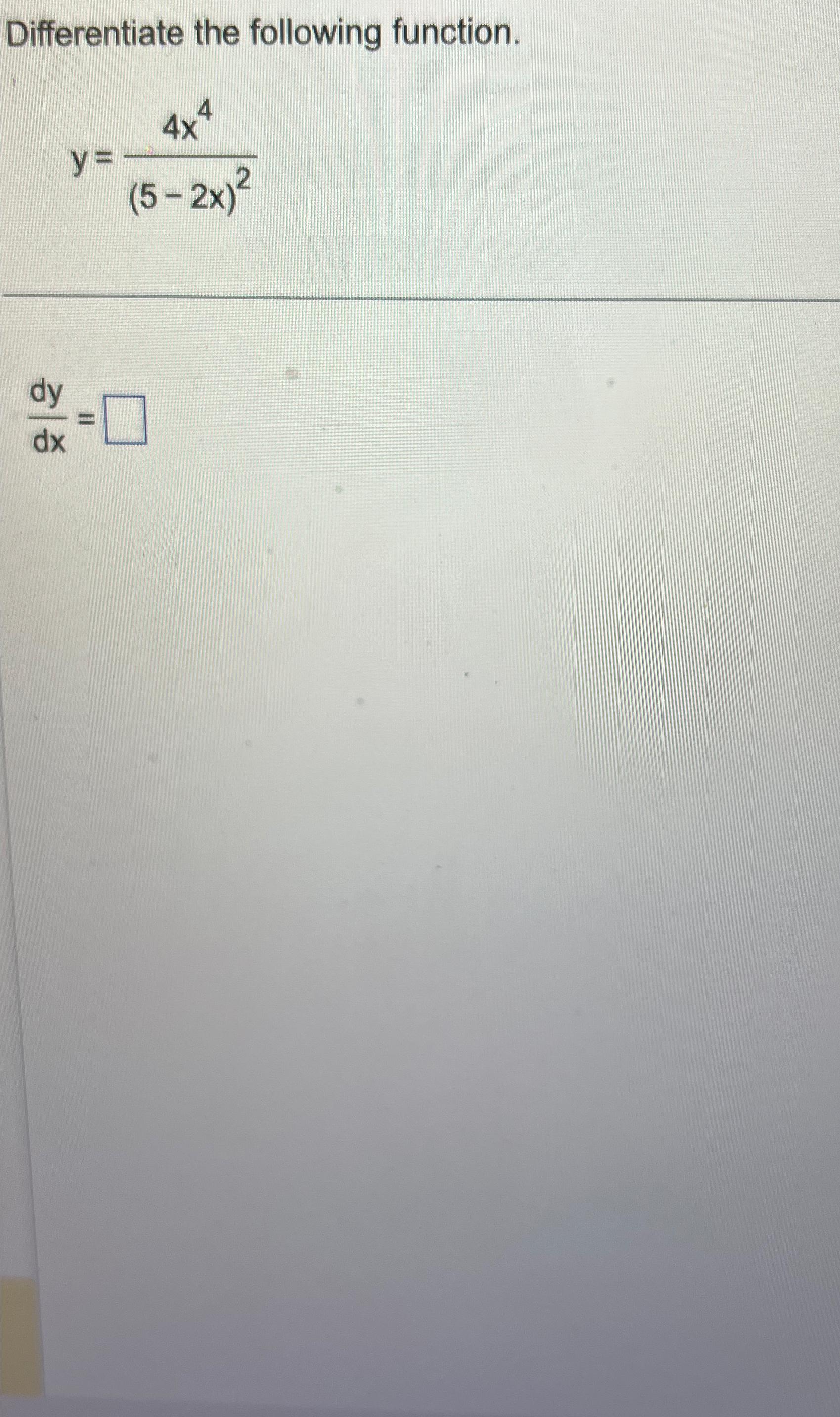 Solved Differentiate the following | Chegg.com