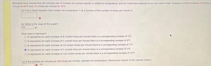 Solved minute at eo't and i7s chirpe per mirute at 70∘f. (a) | Chegg.com