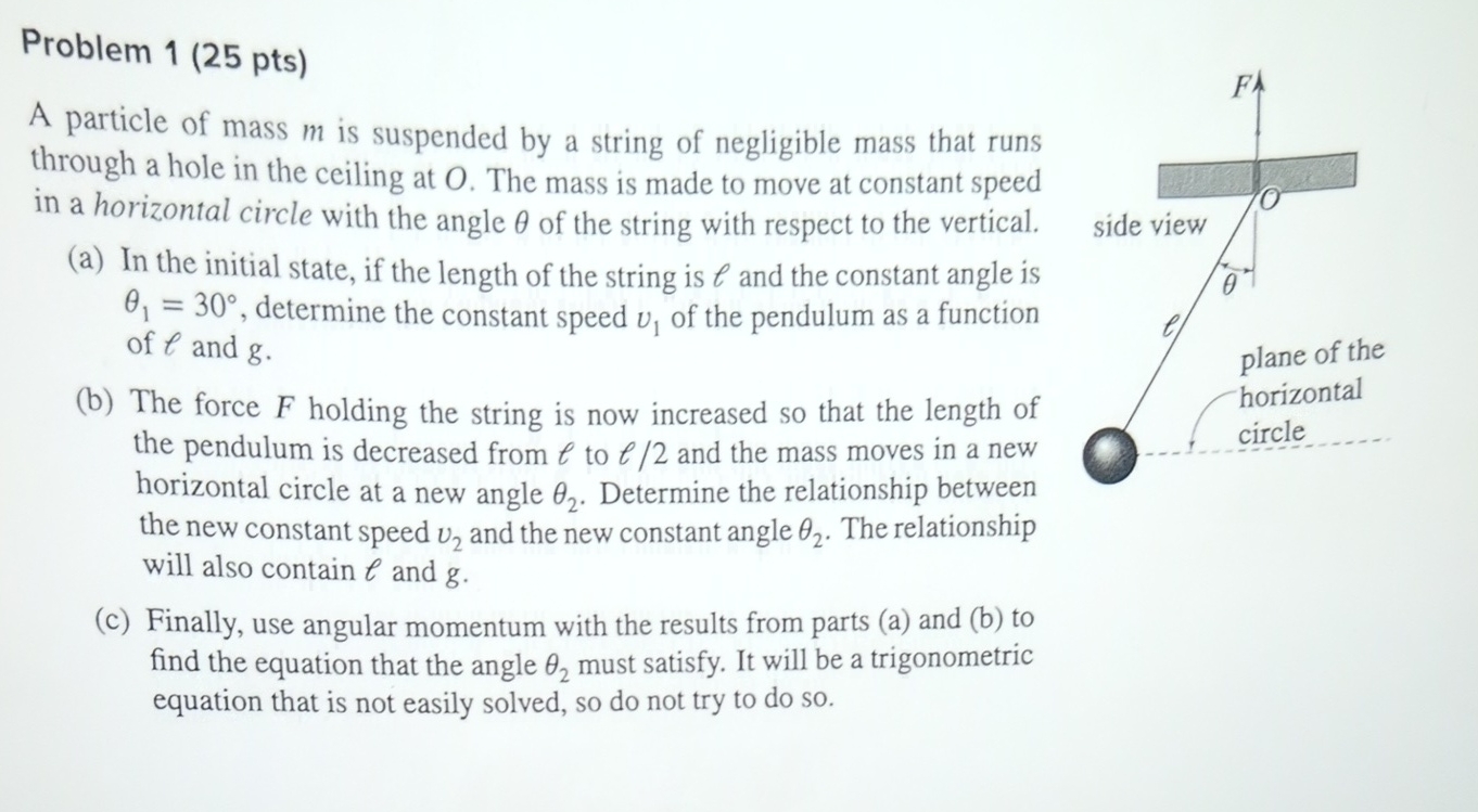 Solved Problem 1 (25 ﻿pts)A particle of mass m ﻿is suspended | Chegg.com