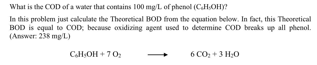 Solved What is the COD of a water that contains 100mgL ﻿of | Chegg.com