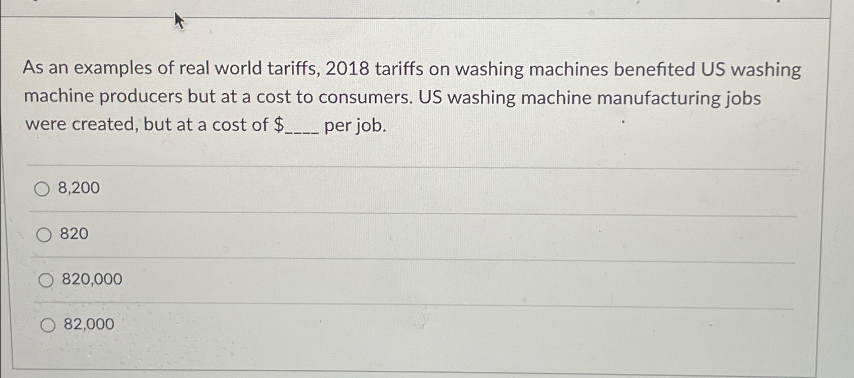 Solved As an examples of real world tariffs, 2018 ﻿tariffs | Chegg.com