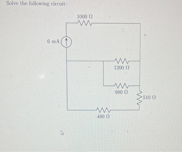 Solved Solve the following circuit: | Chegg.com