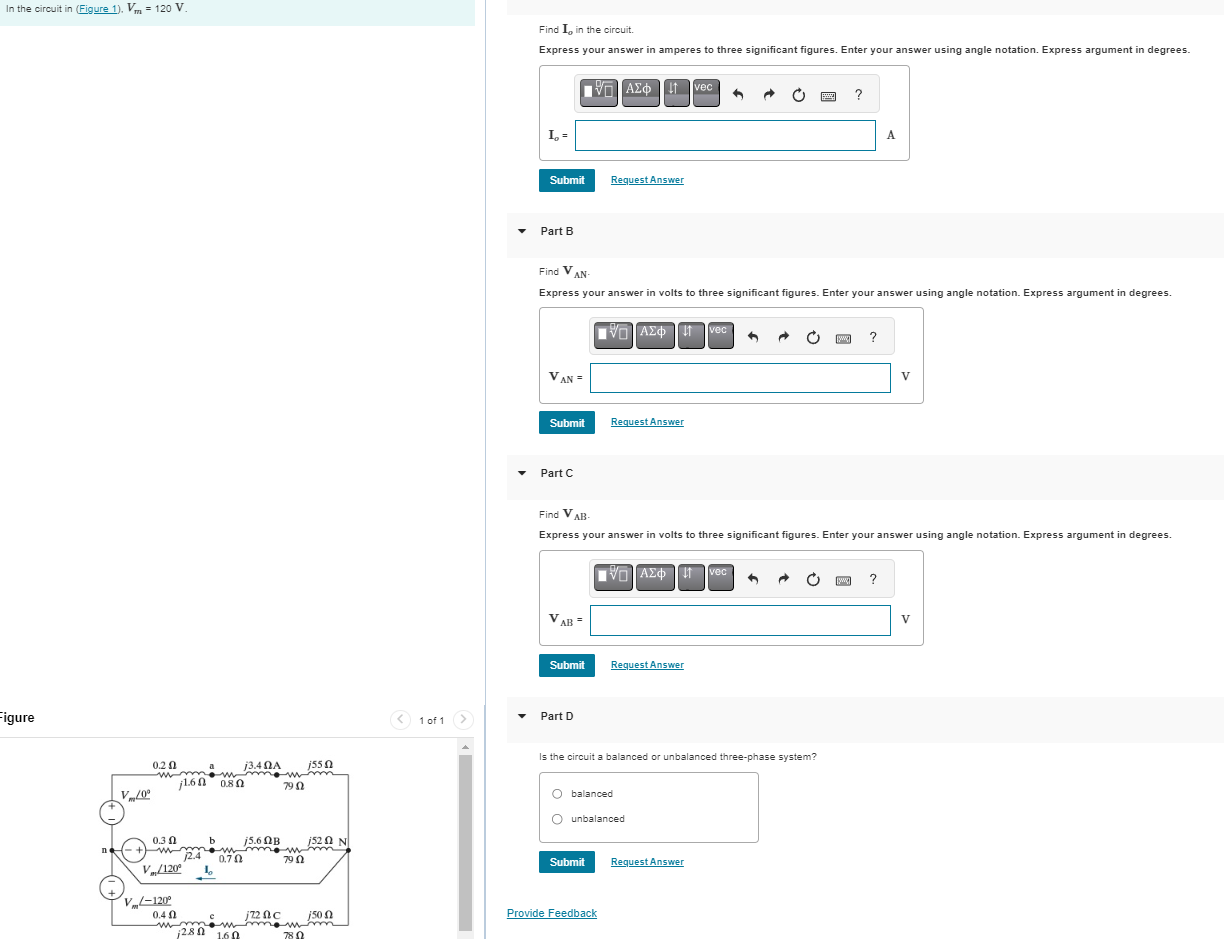 Solved In the circuit in (Figure 1), Vm=120V.Find Io ﻿in the | Chegg.com