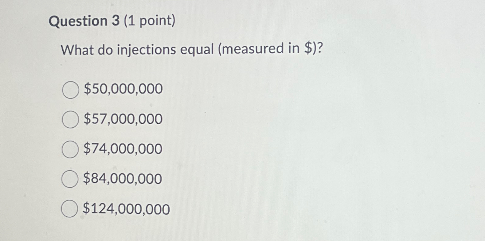 Solved Question 3 (1 ﻿point)What do injections equal | Chegg.com