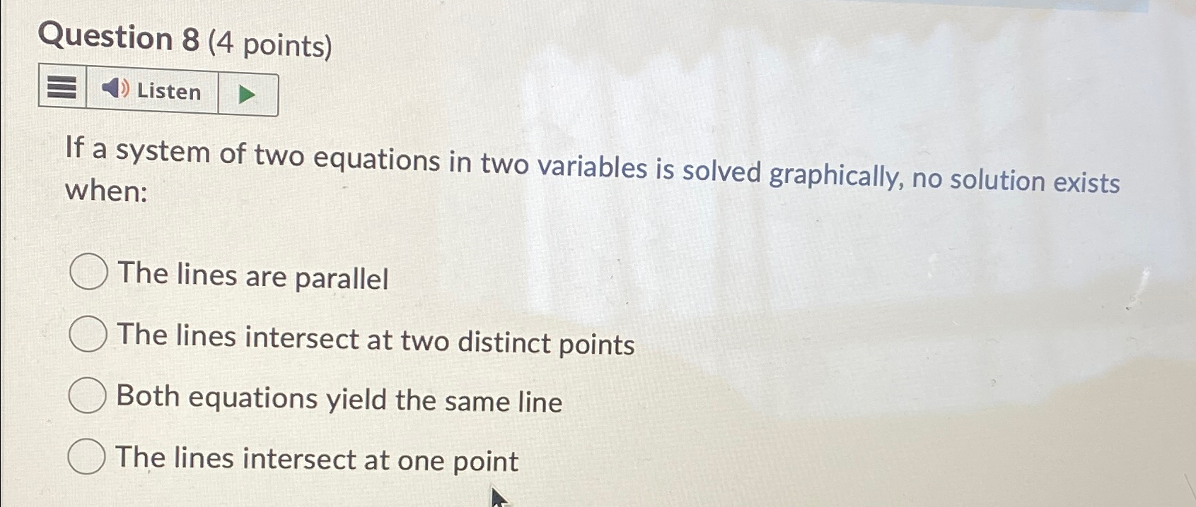 Solved Question 8 (4 ﻿points)ListenIf a system of two | Chegg.com