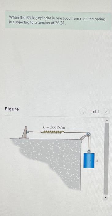 Solved When the 65 -kg cylinder is released from rest, the | Chegg.com
