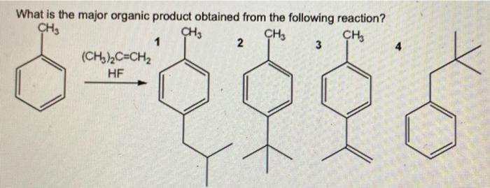 [Solved]: What is the major organic product obtained from t
