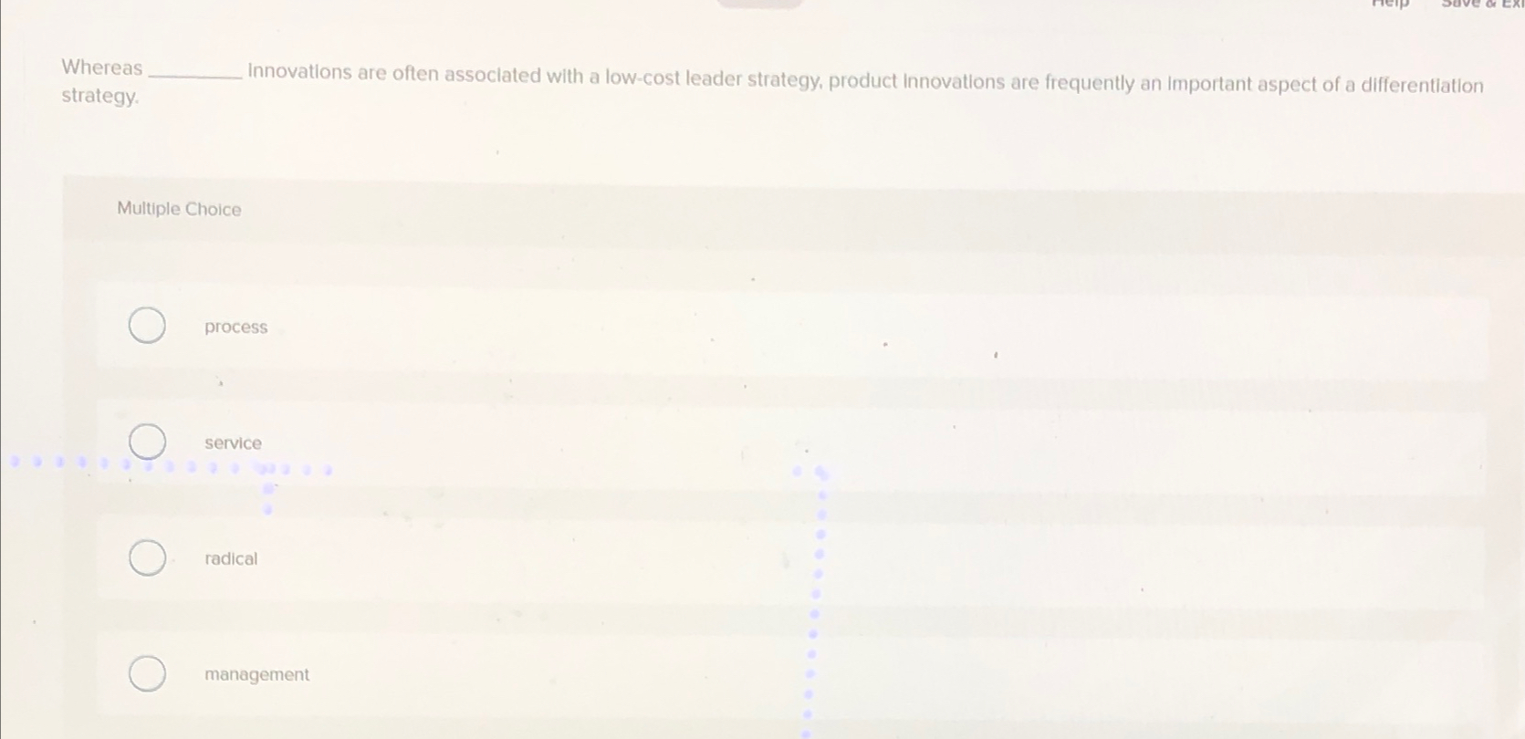Solved Whereas strategy. Innovations are often associated | Chegg.com