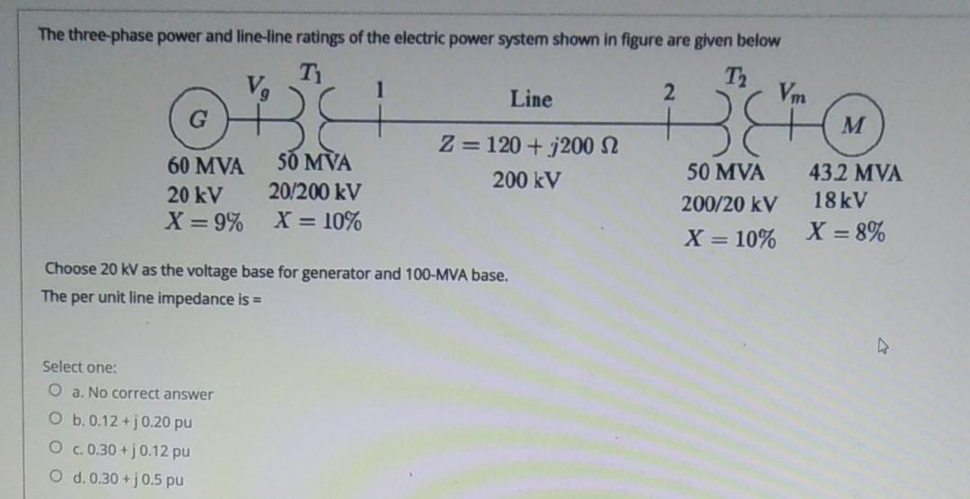 Solved The three-phase power and line-line ratings of the | Chegg.com