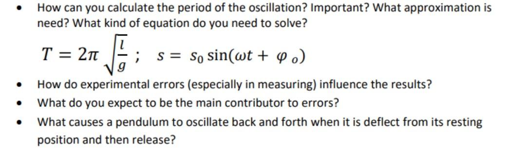 Solved How can you calculate the period of the oscillation? | Chegg.com