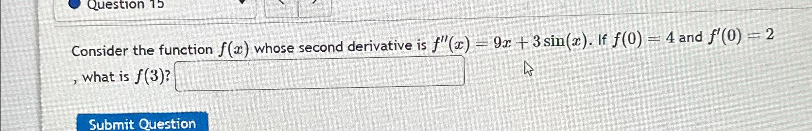 Solved Consider the function f(x) ﻿whose second derivative | Chegg.com