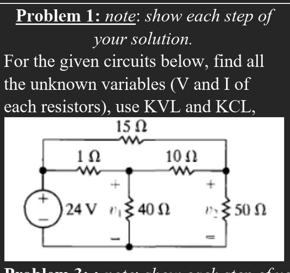 Solved Problem 1: note: show each step of your solution. For | Chegg.com