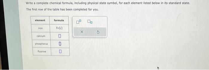 Write a complete chemical formula, including physical | Chegg.com
