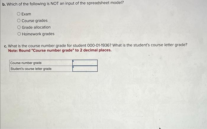 Solved b. Which of the following is NOT an input of the | Chegg.com