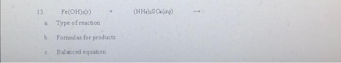 Solved X7.4 - Predicting Reaction Products Name Directions: | Chegg.com