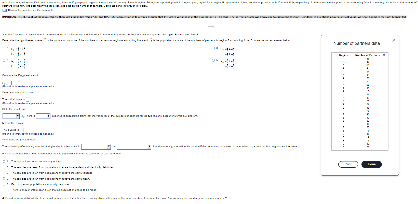Solved partners in the firm. The accompanying table contains | Chegg.com