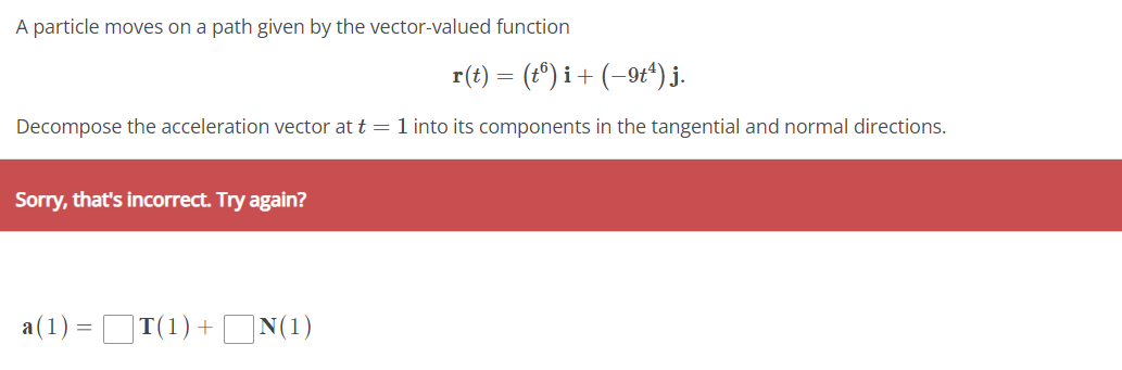 Solved A particle moves on a path given by the vector-valued | Chegg.com