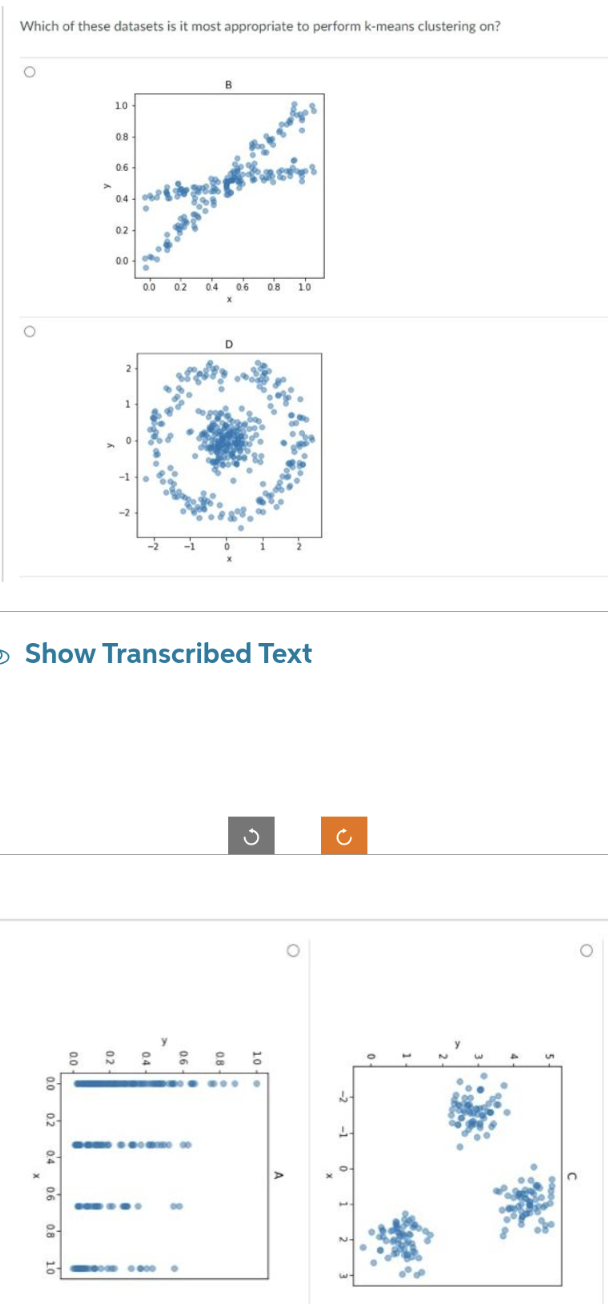 Solved Which of these datasets is it most appropriate to | Chegg.com
