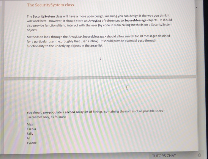 Solved The Secure Message class The SecureMessage class will | Chegg.com