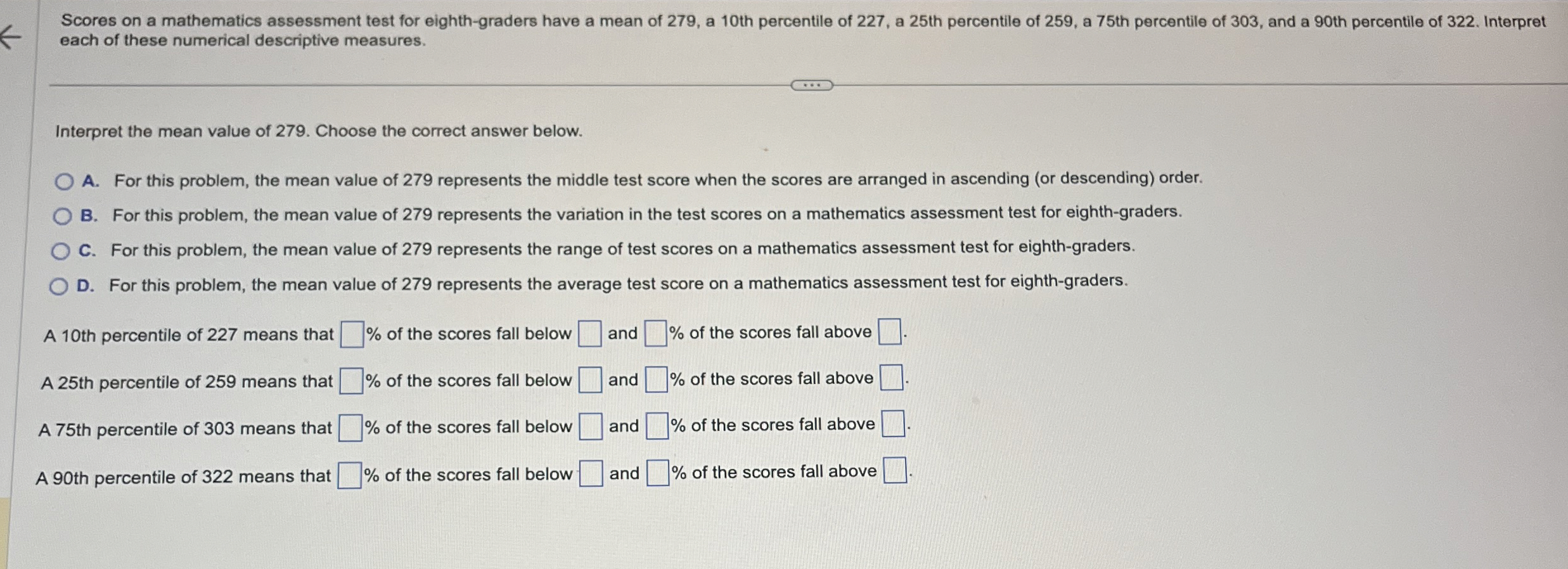 Solved Scores on a mathematics assessment test for | Chegg.com