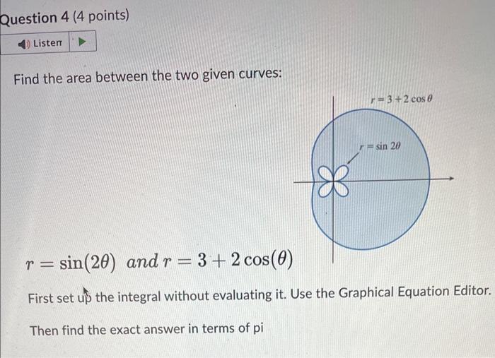 Solved Find the area between the two given curves: r=sin(2θ) | Chegg.com