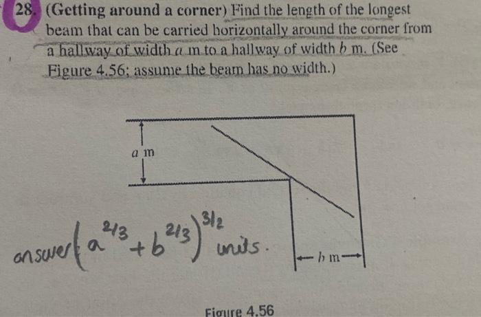 Solved 8. (Getting around a corner) Find the length of the | Chegg.com