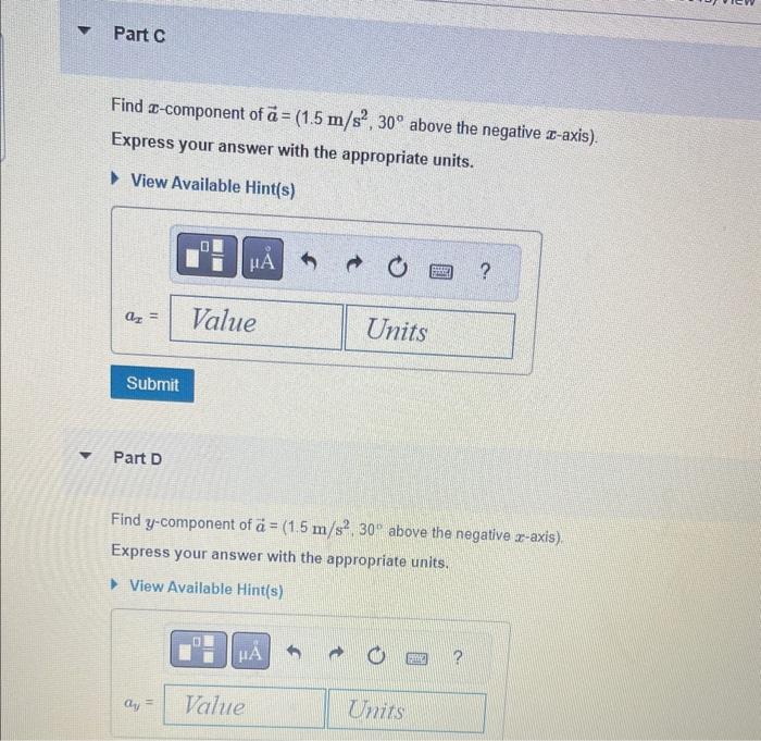 Solved Find x-component of v=(8.5 m/s,30∘ clockwise from the | Chegg.com