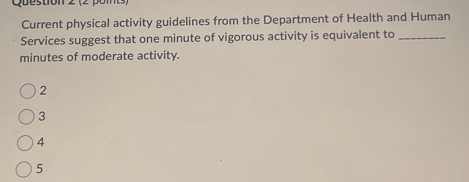 Solved Current Physical Activity Guidelines From The