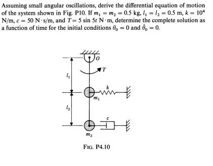Solved Assuming small angular oscillations, derive the | Chegg.com