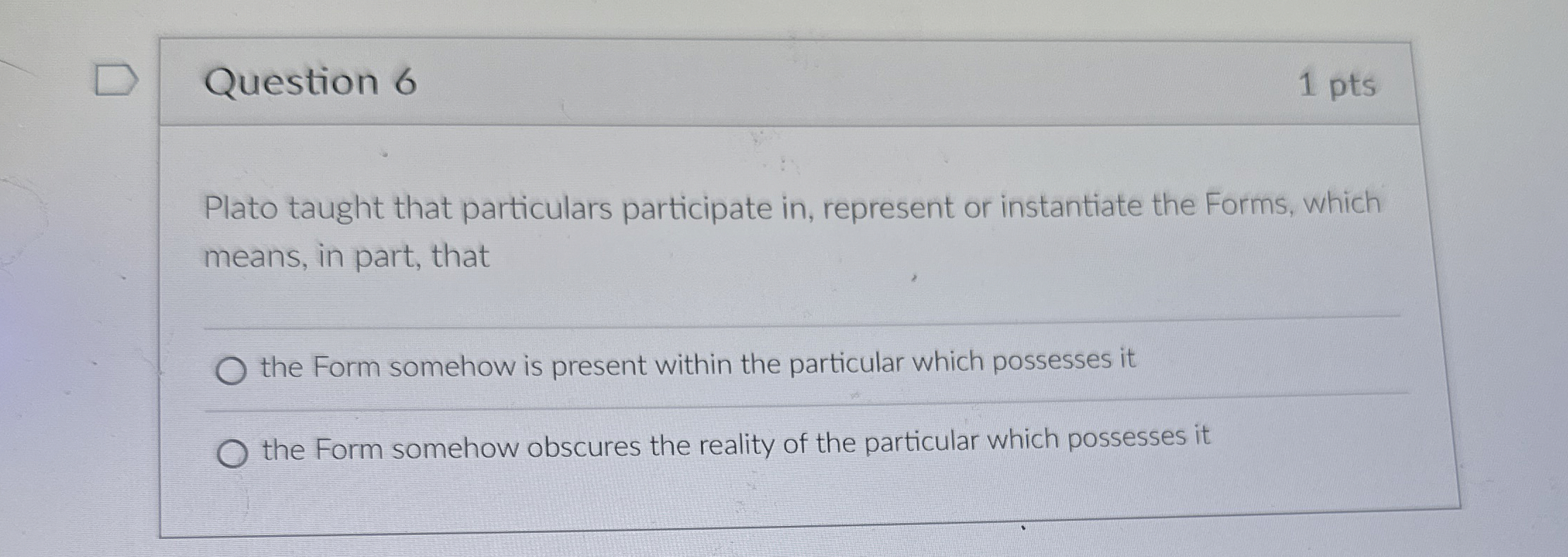Solved Question 61 ﻿ptsPlato taught that particulars | Chegg.com