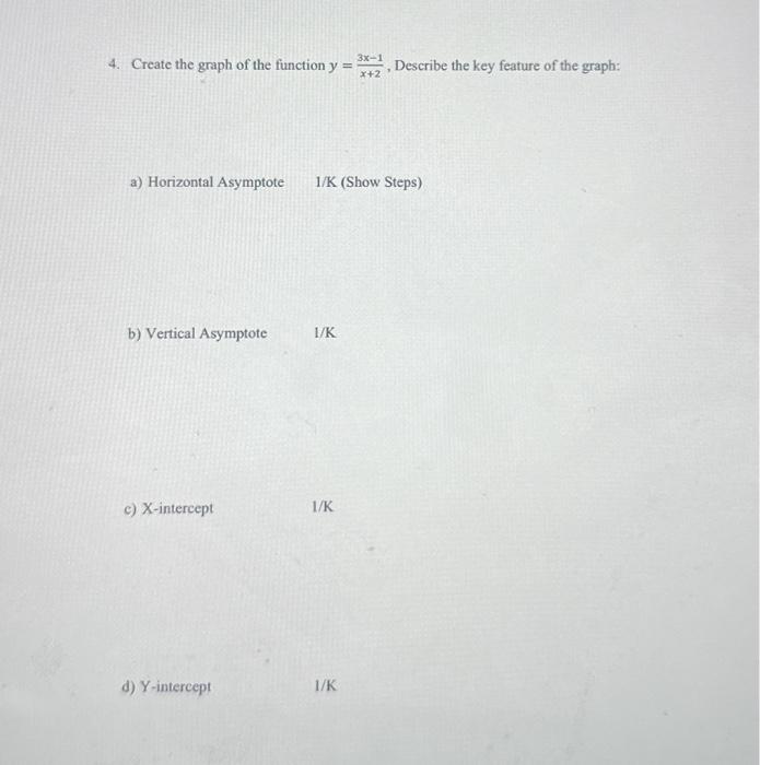Solved 4. Create the graph of the function y b) Vertical | Chegg.com