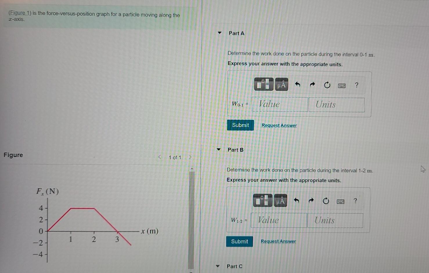 Solved (Figure 1) is the force-versus-position graph for a | Chegg.com